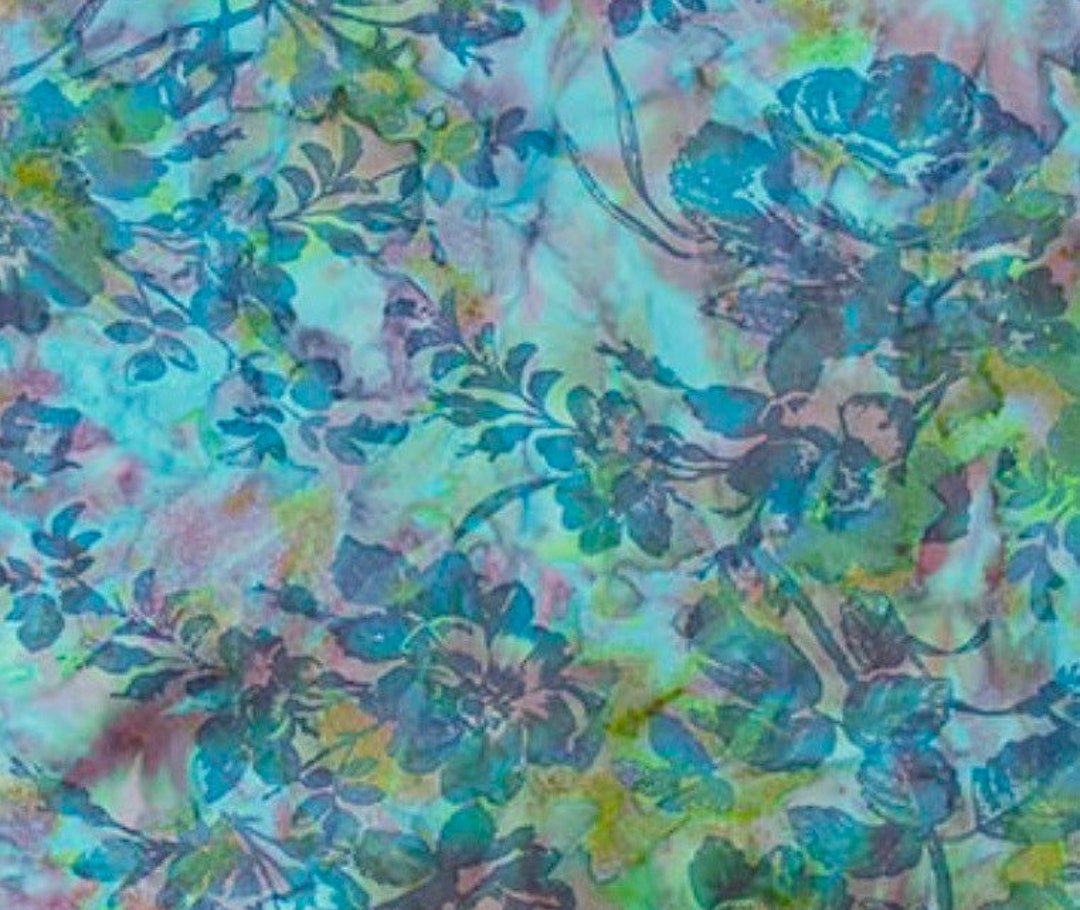 Batik-rose Floral-tropical Blue-la Vie En Rose Collection-paris-france ...