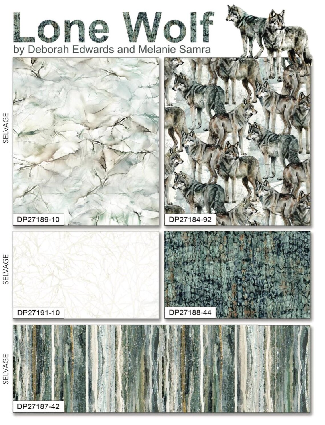 Lone Wolf Collection-twig Texture-off White-northcott Fabrics-deborah ...