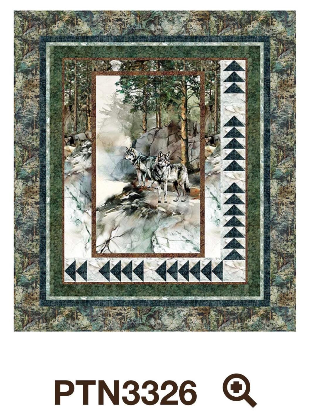 Lone Wolf Collection-scenic Border-pattern Repeats 24”-northcott ...