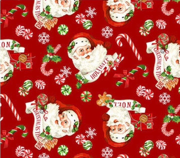 Santa Toss-red-peppermint Candy Collection-michel Design - Etsy