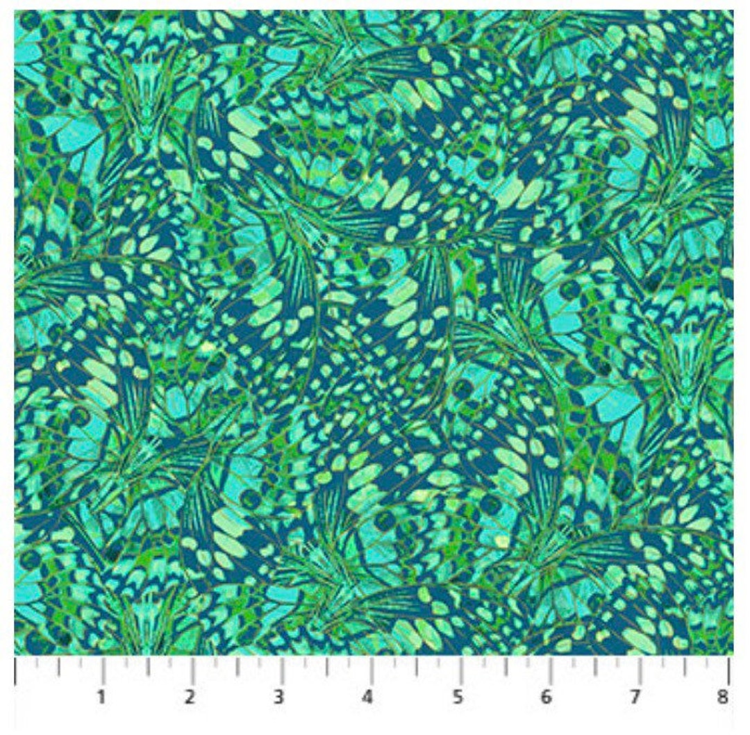 Wing Toss-butterfly-green-metallic-luminosity Collection-northcott ...