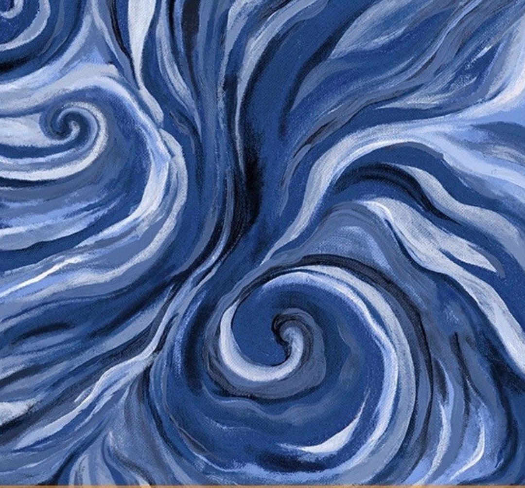 Swirl Sensation-blue-impressions Collection-windham Fabrics-100 Percent ...