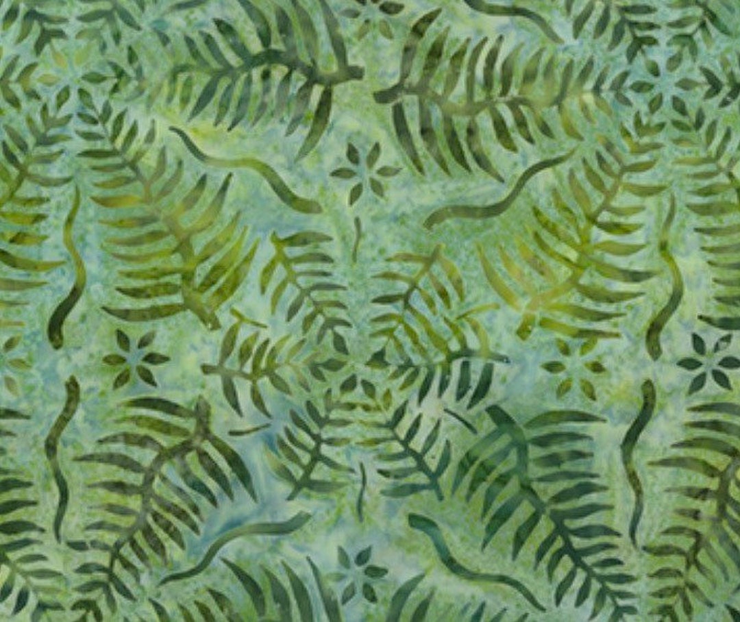 Batik-leaves-citrus Green-banyan Batiks Northcott-destination Amazon ...