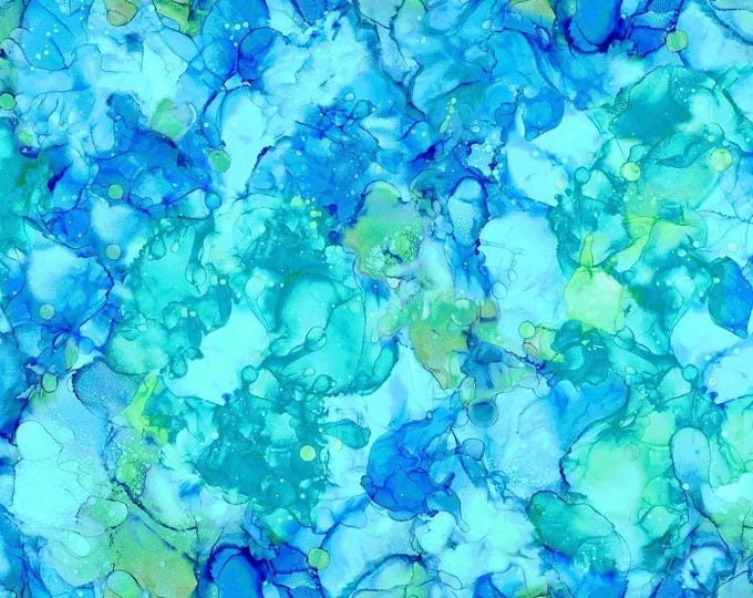 Fluidity-lagoon-teal-blue-green-northcott Fabrics-deborah Edwards ...