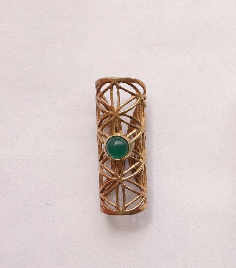 Brass Dreadlock Cuff Sacred Geometry Flower of Life Design - Etsy
