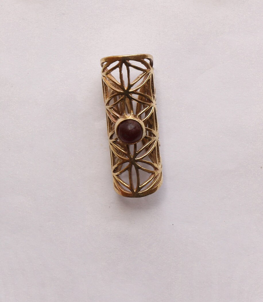 Brass Dreadlock Cuff Sacred Geometry Flower of Life Design - Etsy