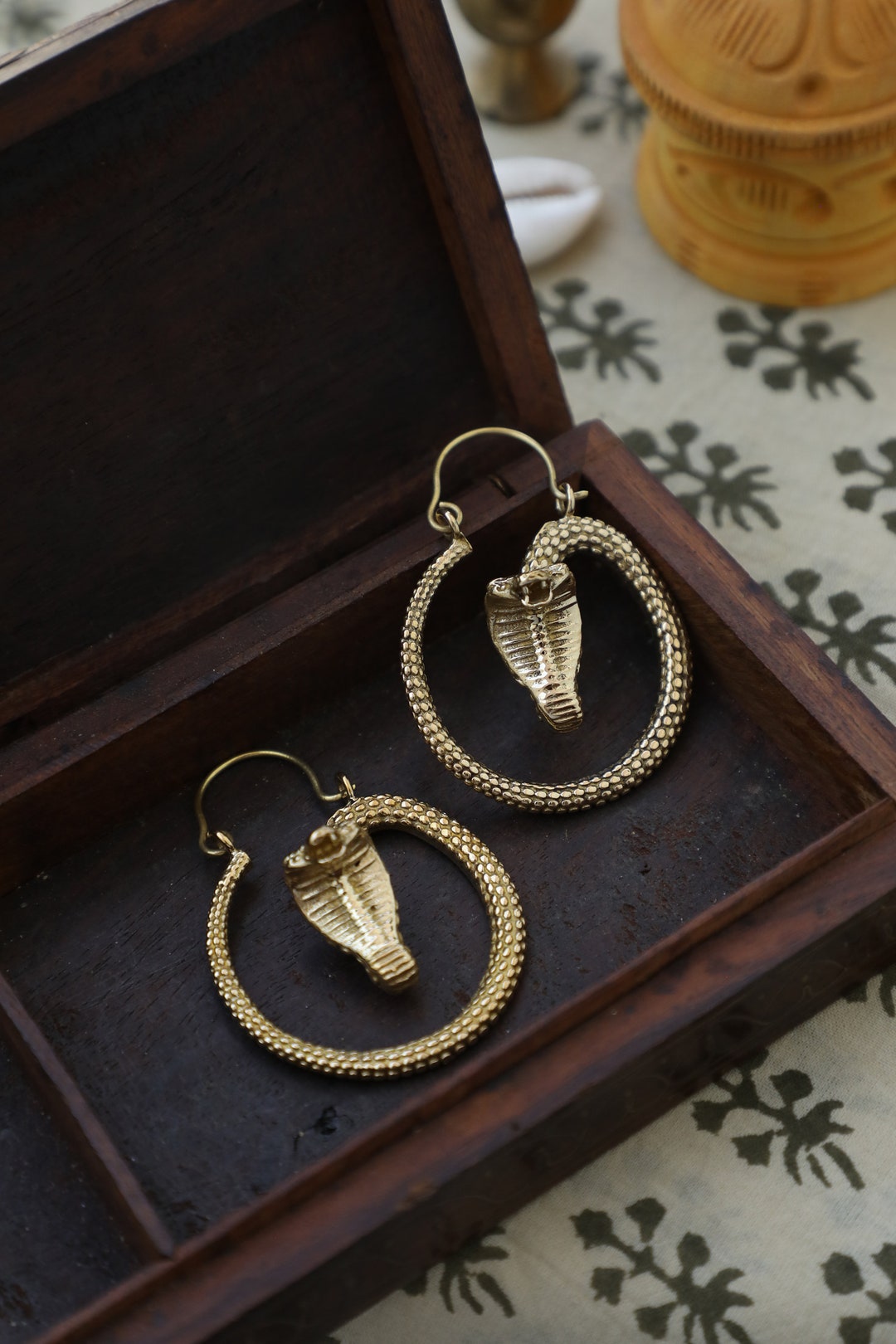 Cobra Earrings | Snake Earring | Serpent Earring | Brass Earring ...