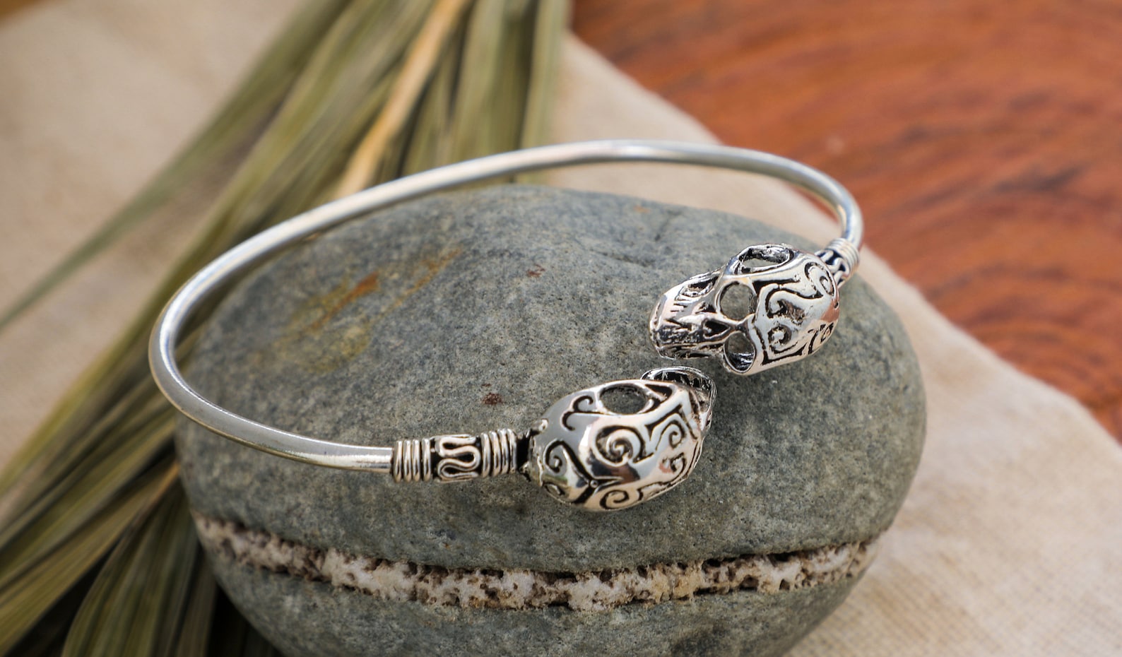 Skull Bracelet | Skulls | Brass Skull Bracelet | Bracelet With Skulls ...