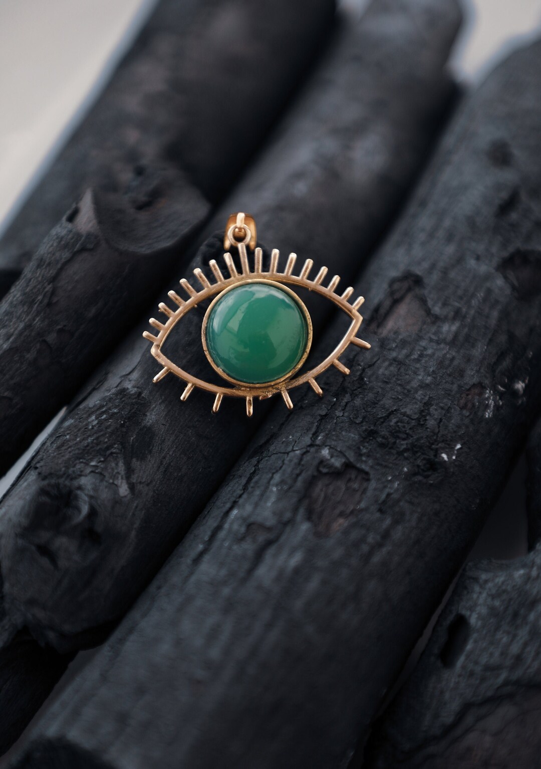 Eye Pendant Stone Pendant Big Eye Pendant Moonstone Pendant Turquoise ...