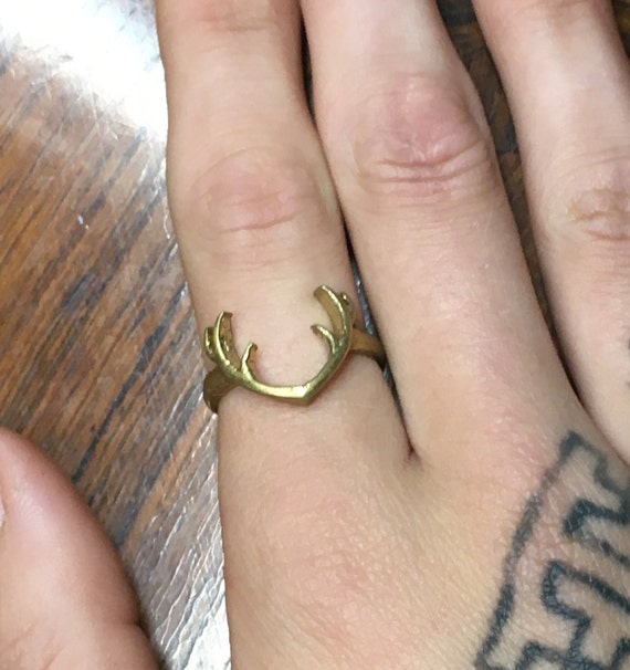 Reindeer Horn Ring Boho Chic Modern Sweet Deer Horn Ring - Etsy