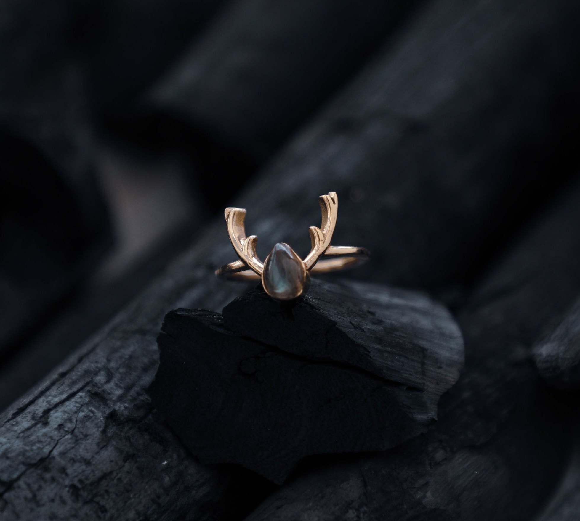 Stag Ring Deer Ring Deer Antler Ring Antler Ring Deer Horn Ring Animal Ring Bohemian Rings Unique Jewelry Etsy Polska