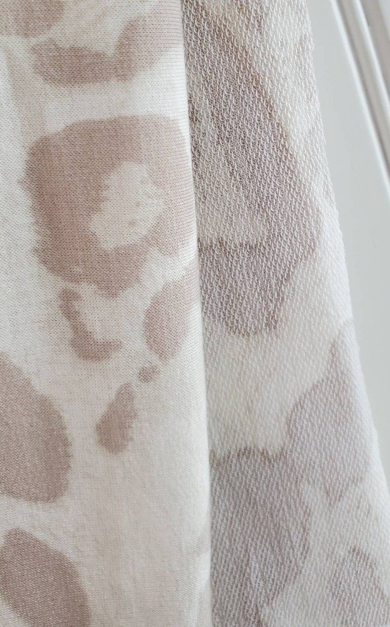 French Terry Knit Fabric Neutral Leopard Print - Etsy