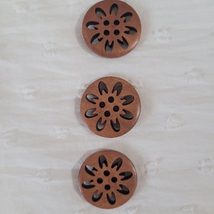 Wooden Buttons Flower Design - Etsy