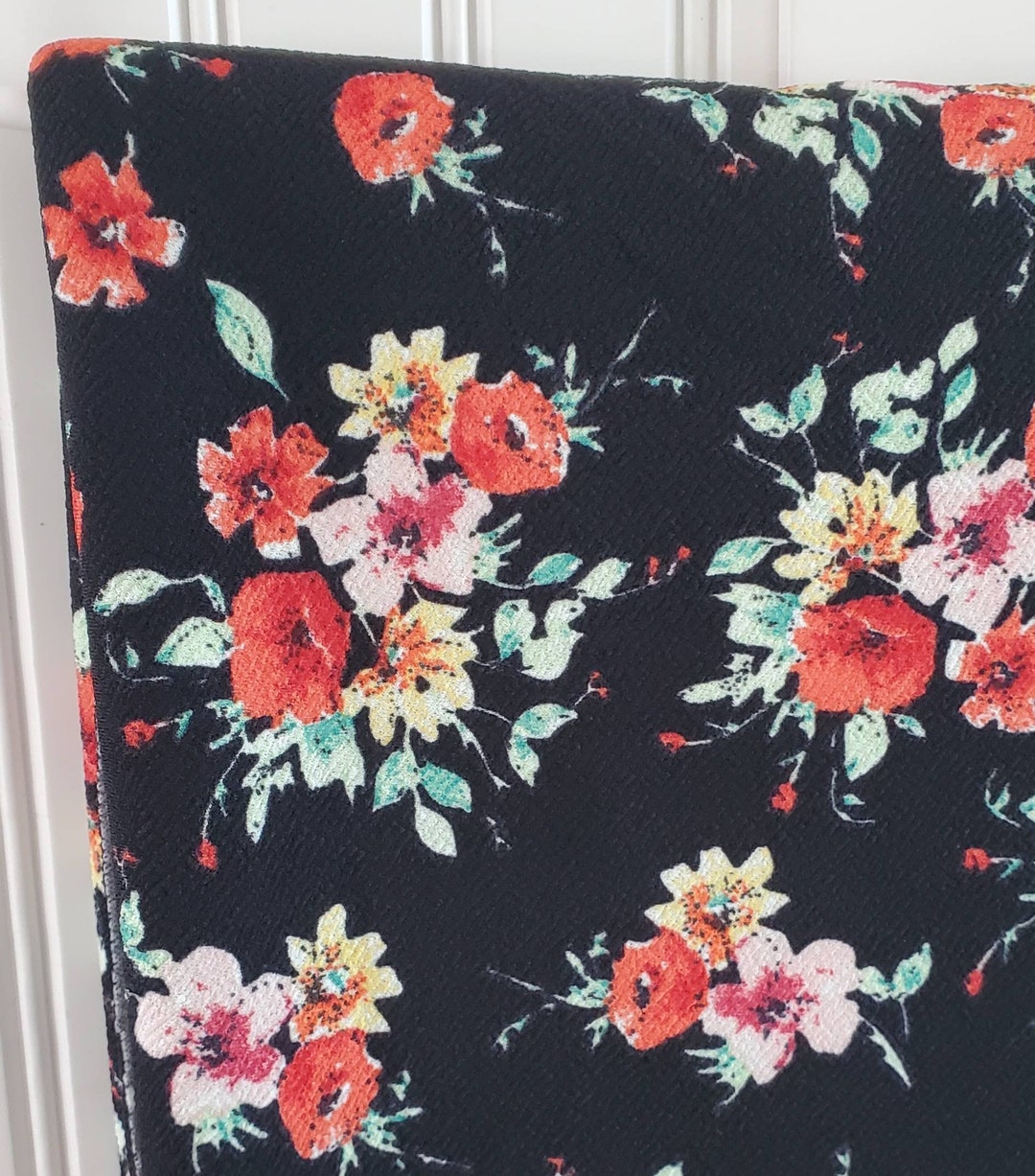 Liverpool Knit Fabric Black Red Floral - Etsy