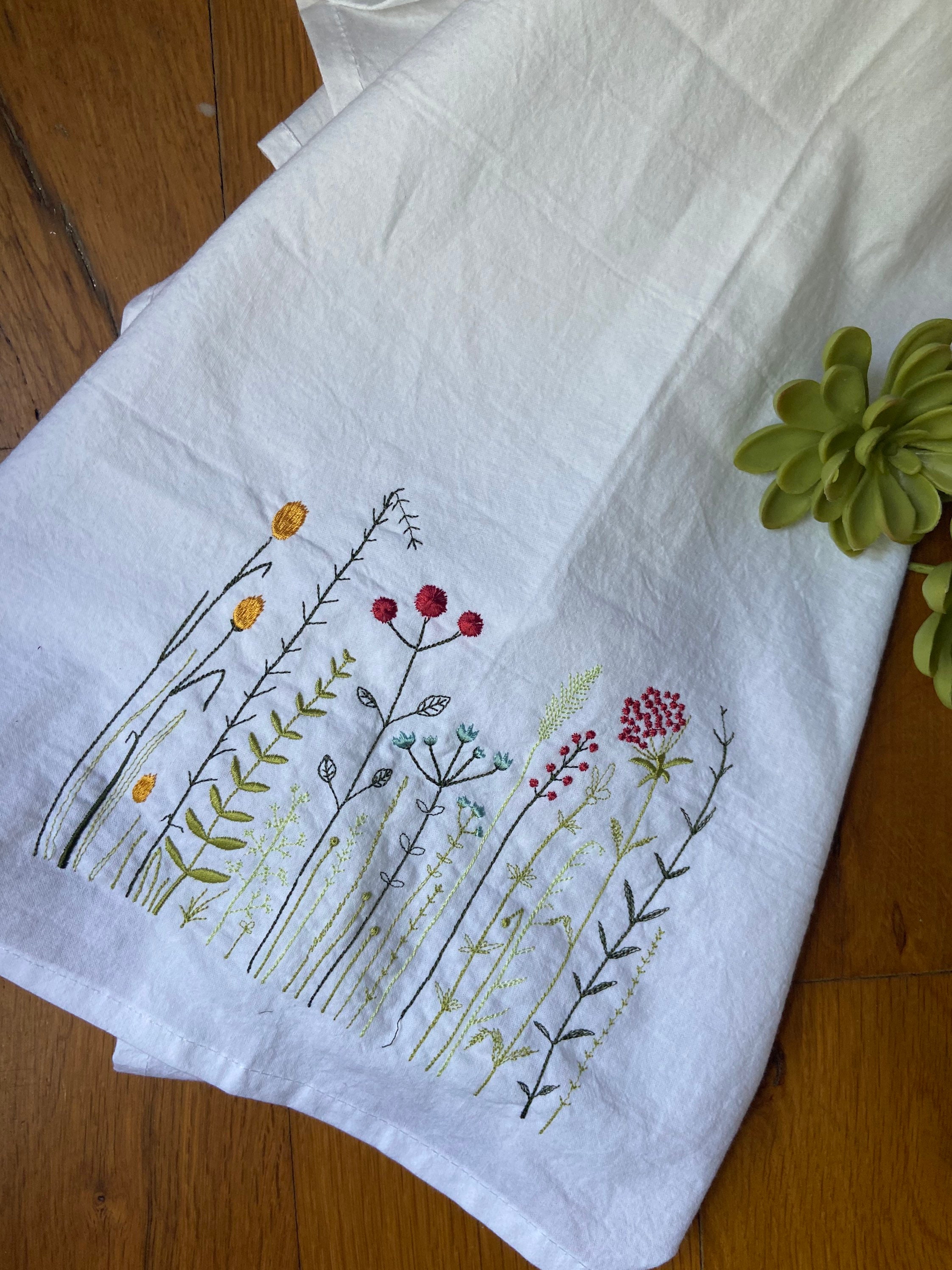 Wildflowers Tea Towel Flower Tea Towel Spring Tea Towel | Etsy