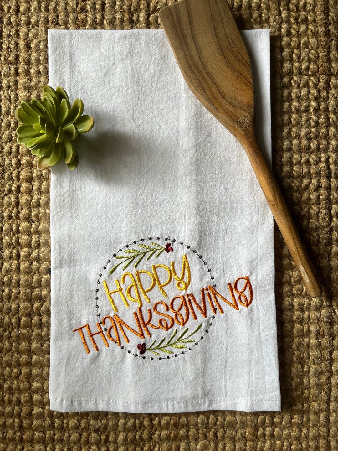 Thanksgiving Tea Towel, Happy Thanksgiving Dish Towel, Thanksgiving ...
