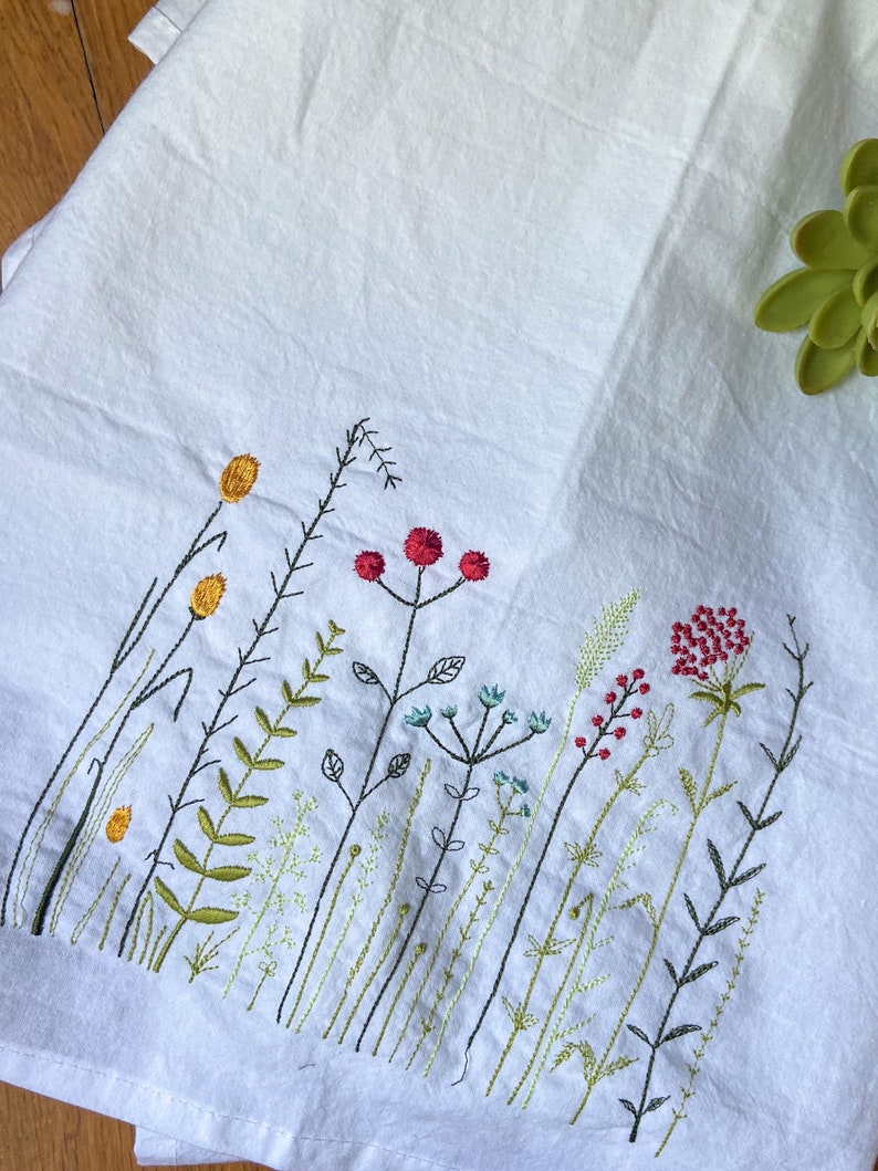 Wildflowers Tea Towel Flower Tea Towel Spring Tea Towel - Etsy