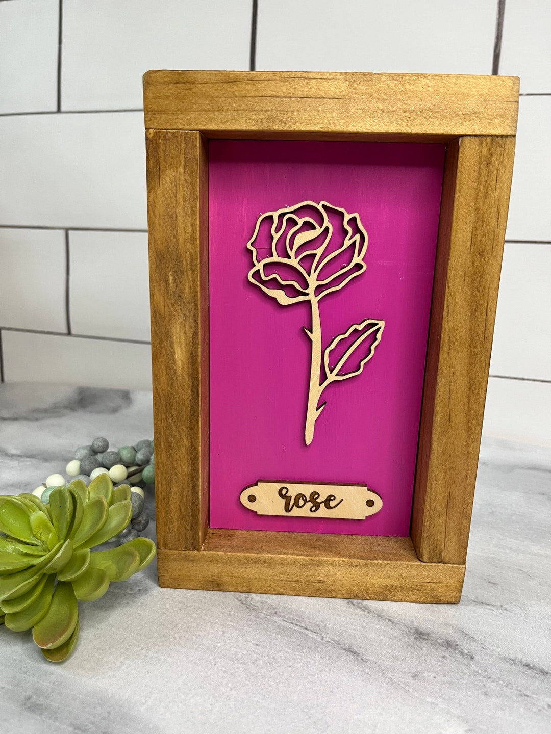 Birth Month Flower Wooden Sign, June Birthday, Rose Sign, Birth Month ...
