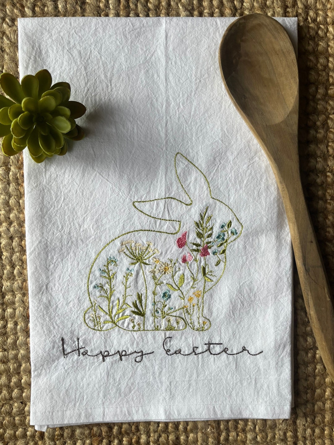 Easter Bunny Tea Towel, Easter Tea Towel ,rabbit Tea Towel, Bunny Flour ...