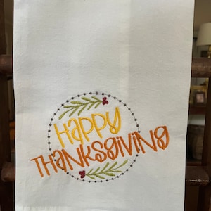 Thanksgiving Tea Towel, Happy Thanksgiving Dish Towel, Thanksgiving ...