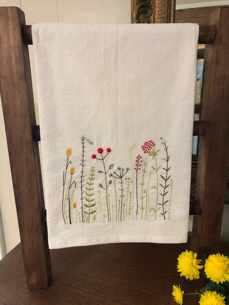 Wildflowers Tea Towel Flower Tea Towel Spring Tea Towel - Etsy