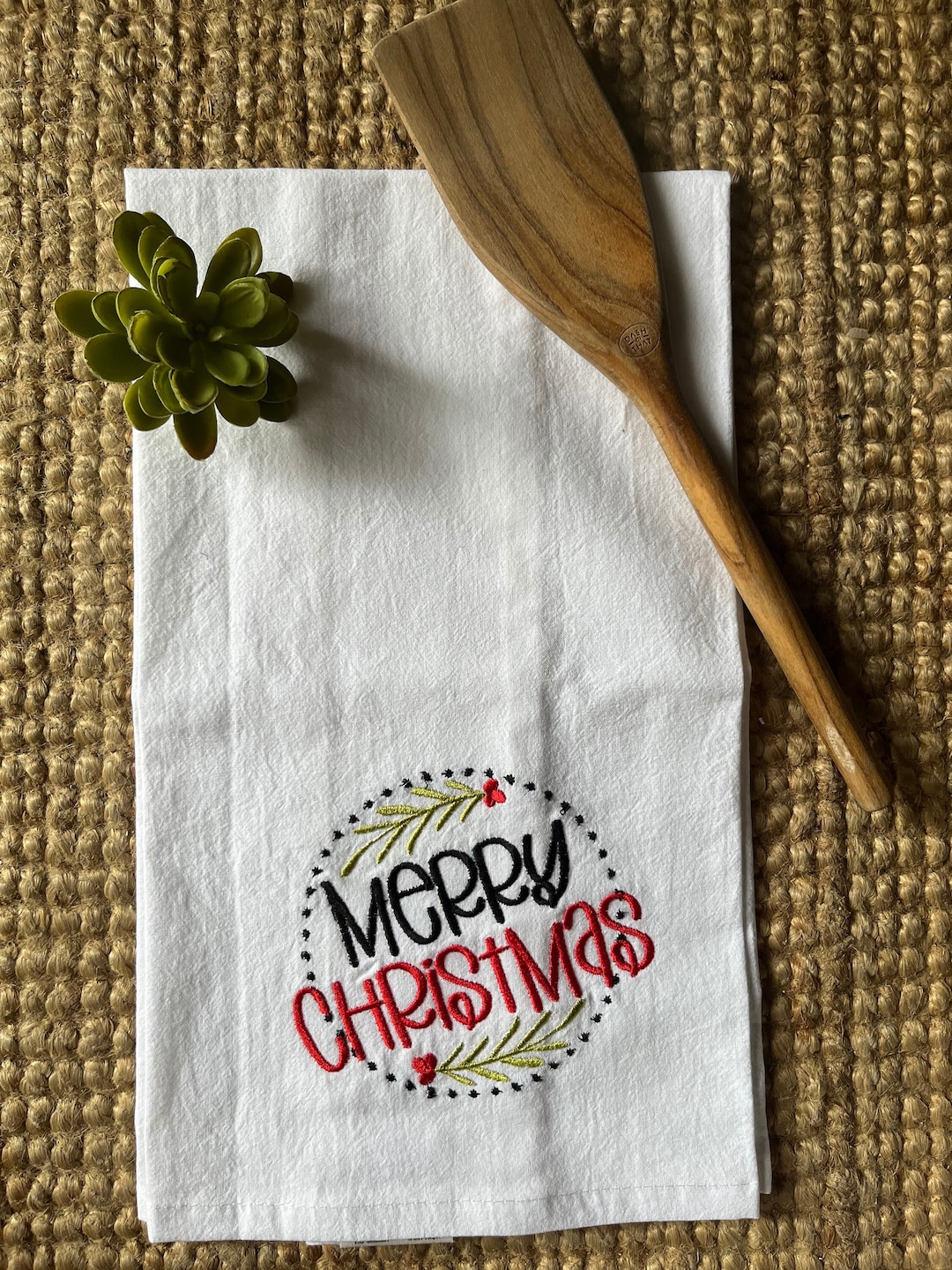 Christmas Tea Towel, Merry Christmas Tea Towel, Christmas Dish Towel ...