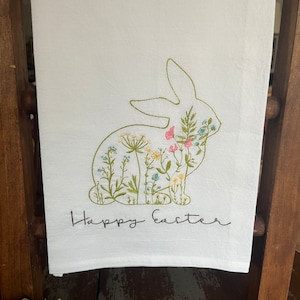 Easter Bunny Tea Towel, Easter Tea Towel ,rabbit Tea Towel, Bunny Flour ...