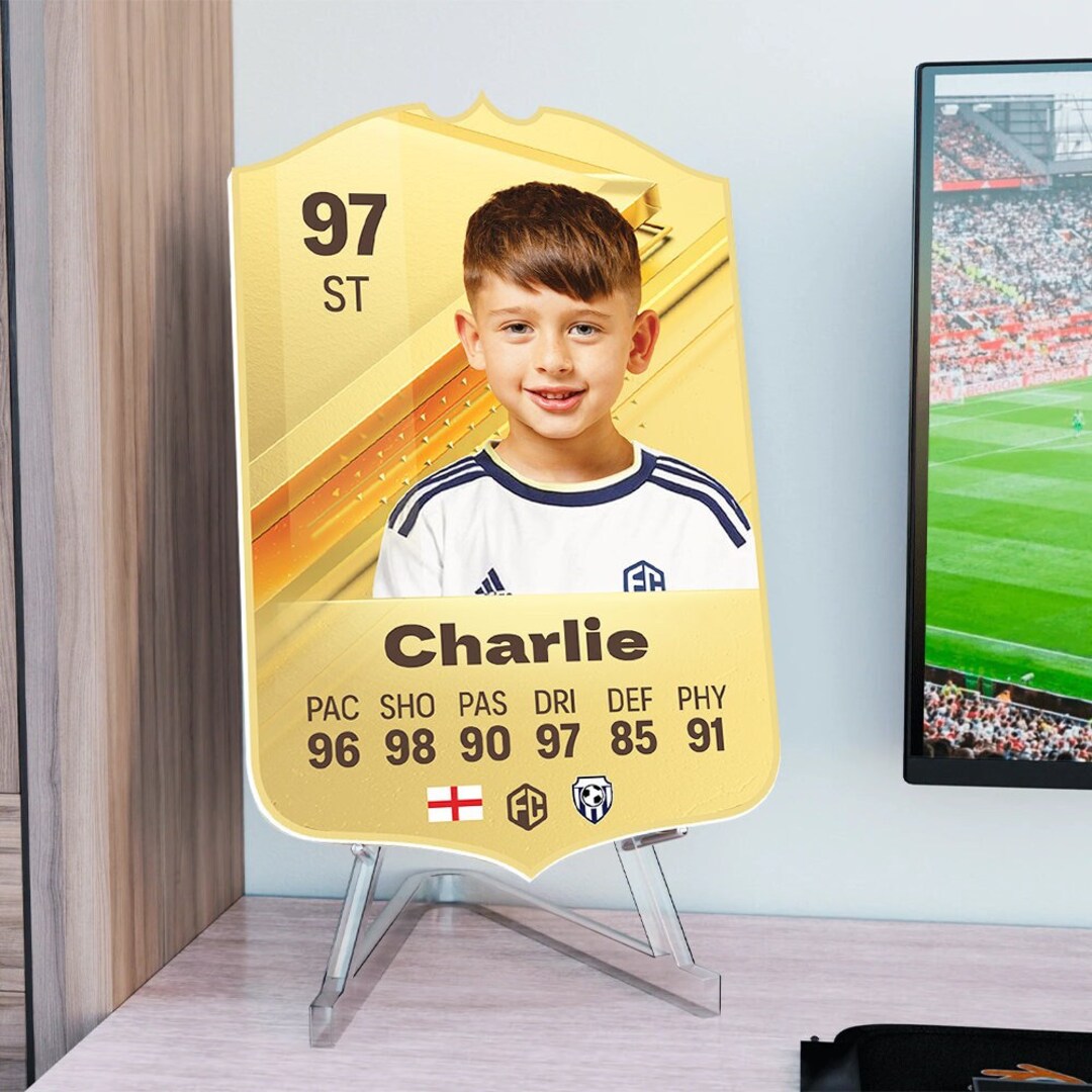 Personalised FIFA 24 Card Football Gift GOLD Ultimate Team EAFC 24 ...