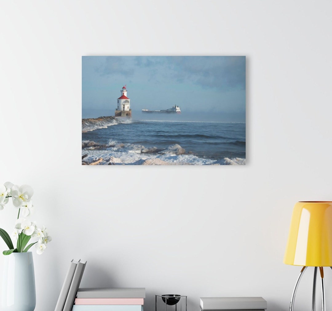 Superior Entry Lighthouse Barge Original Photo Acrylic Prints With French Cleat Hanging 3 Sizes ...