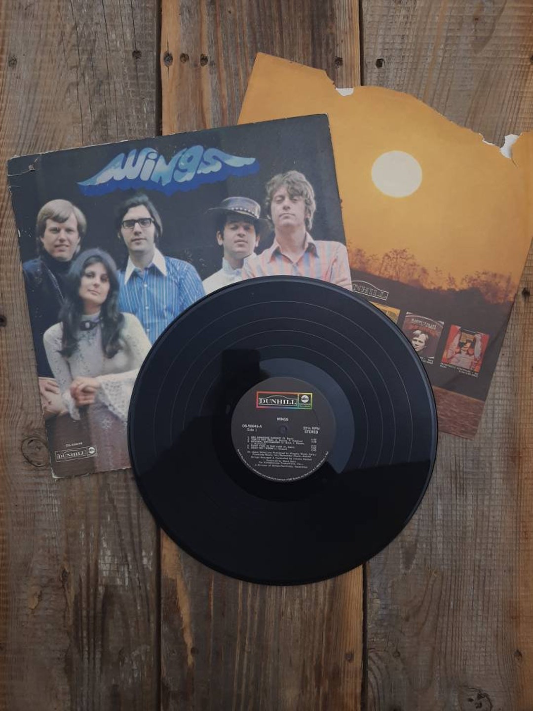 WINGS Vintage Vinyl Record ABC Dunhill Records 1968 Classic Rock Band ...