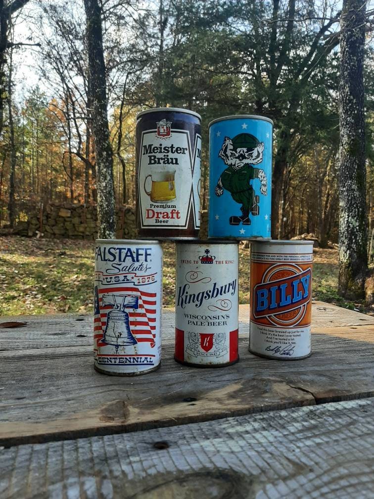 Set/lot of 5 Different Vintage Beer Cans 1970s Kingsbury - Etsy