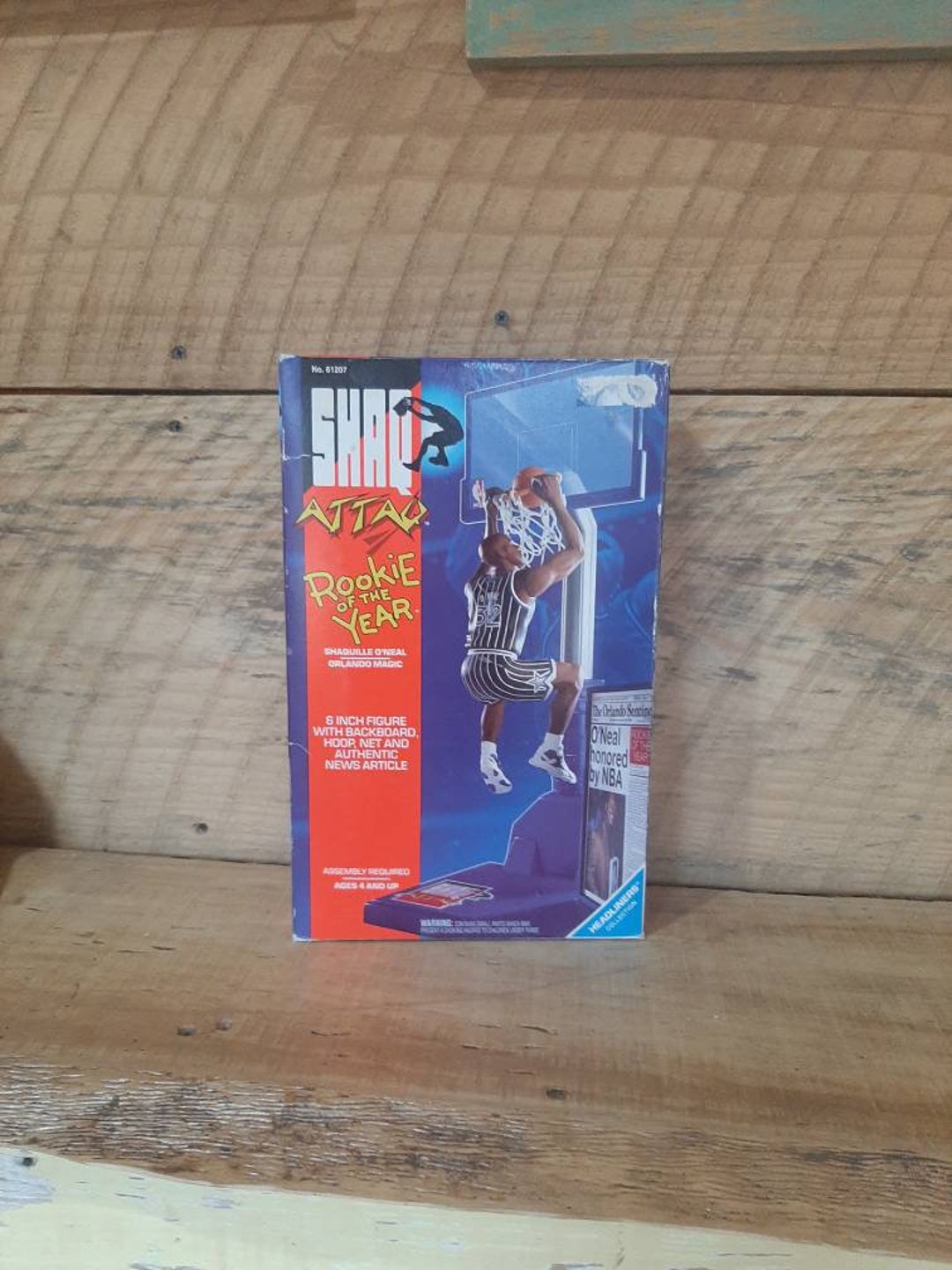 1993 Shaq Attaq Rookie of the Year Basket Ball Figure With Backboard, Hoop and Net Collectors ...