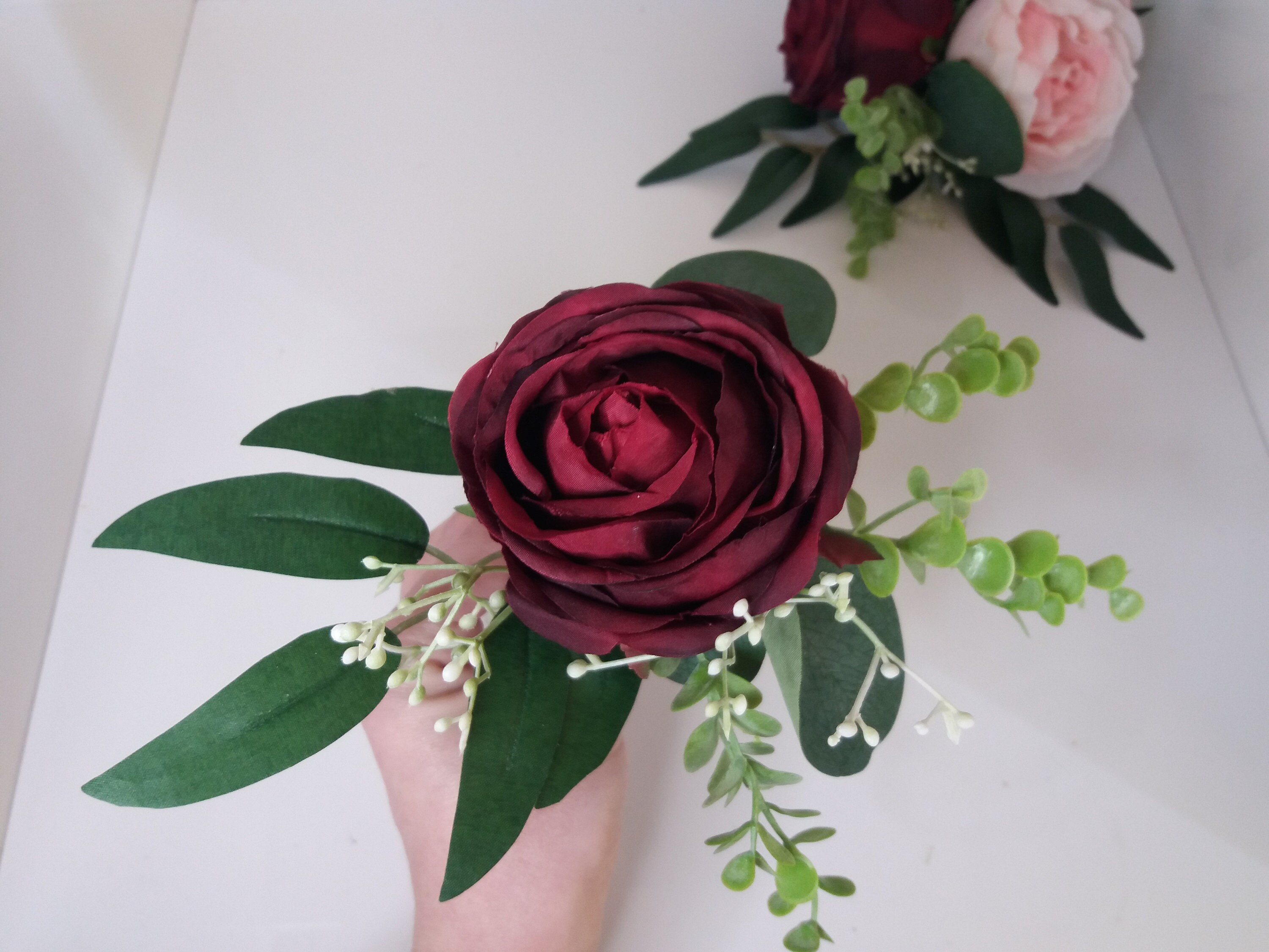 Flower Cake Topper, Burgundy Cake Topper, Wedding Cake Decoration,rose ...