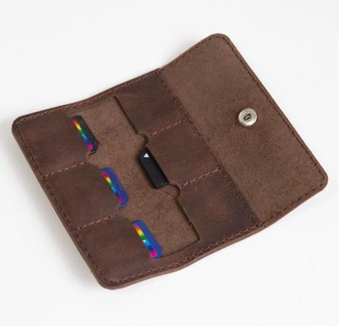 SD Card Holder, Leather SD Card Holder, Leather SD Card Organizer ...