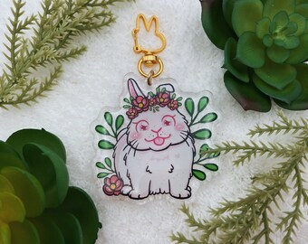 1 Inch Clear Acrylic Tubing Bunny Keychain / Cell Phone Charm limited ...