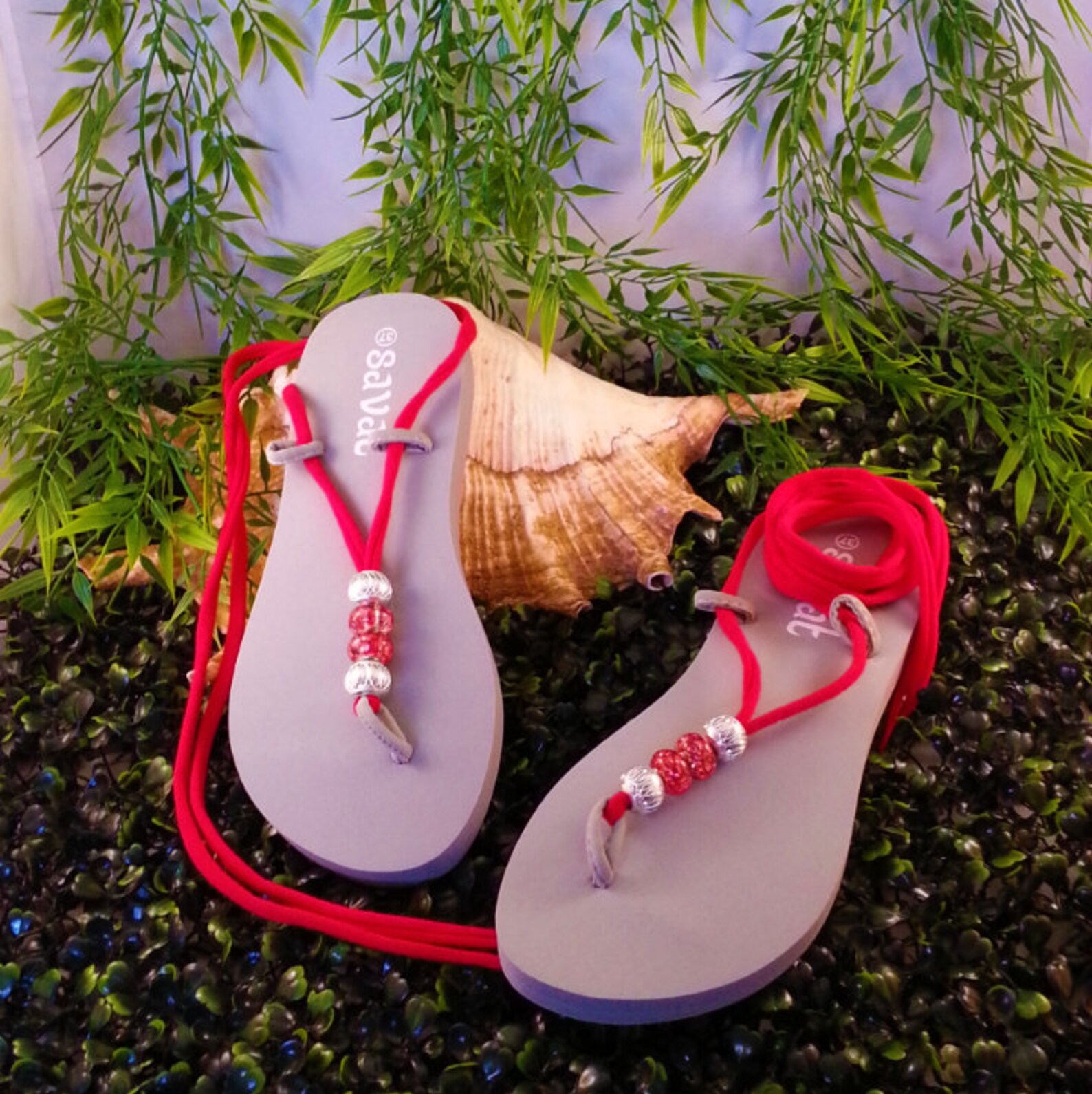 Interchangeable Straps, Fashion Flip Flops Sandals With Beads - Etsy