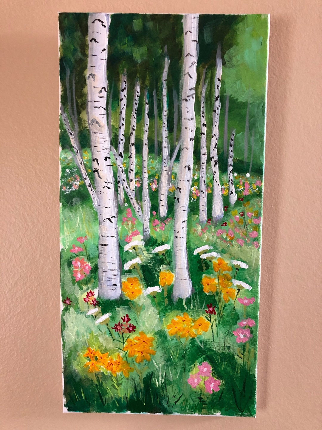 Summer Aspens by Michele Volpe 10 X 20 Stretched Canvas Acrylic ...