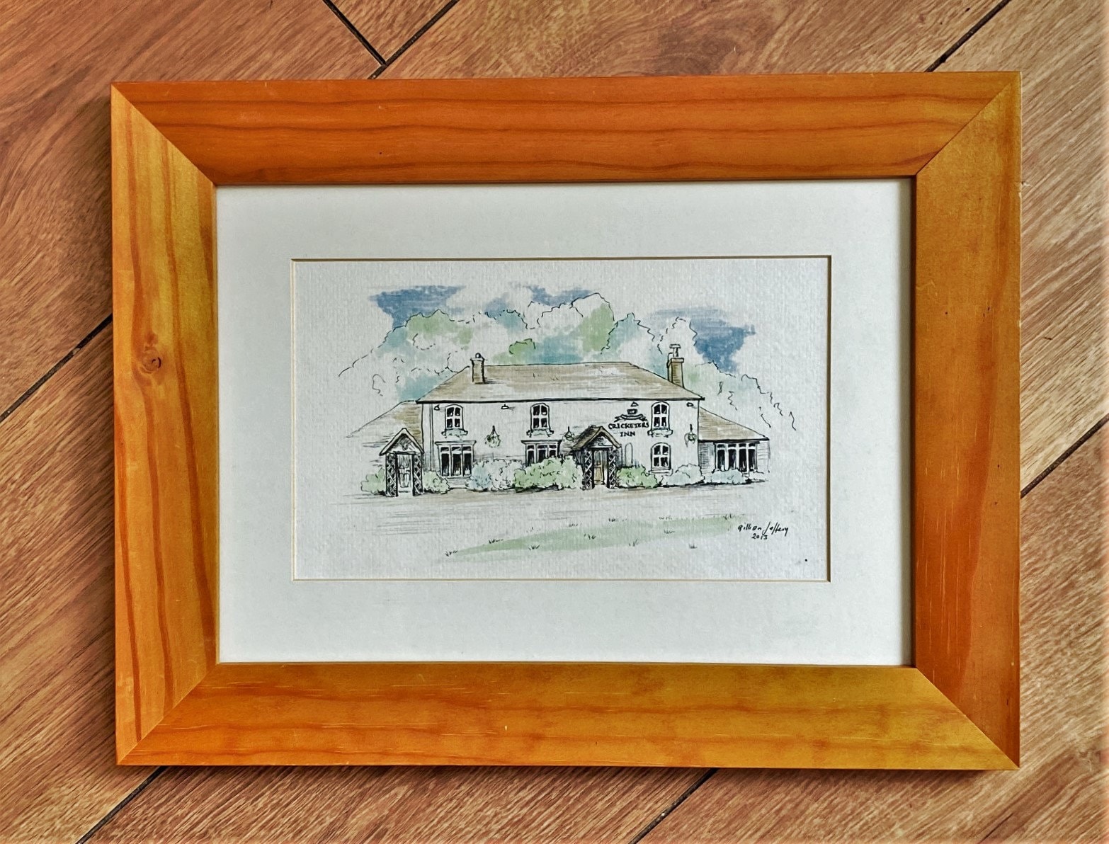 Framed Painting Cricketers Inn Curdridge Hampshire - Etsy.de