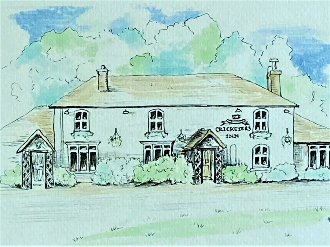 Framed Painting Cricketers Inn Curdridge Hampshire - Etsy.de