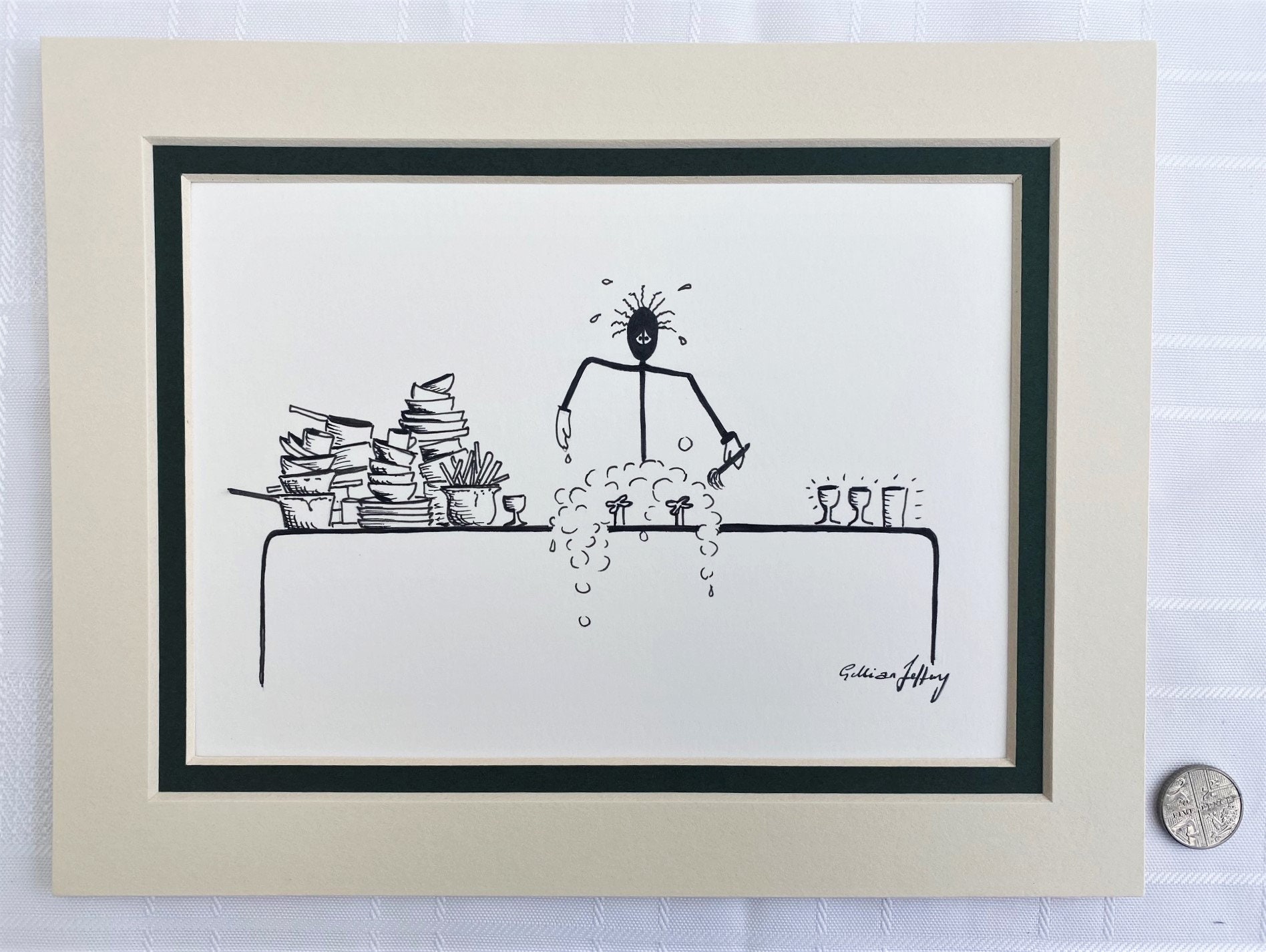Original Cartoon Kitchen Slave Drawing Illustration - Etsy