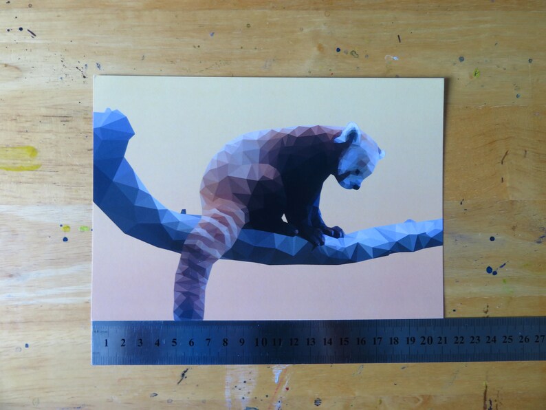 A5 Geometric Red Panda - Etsy
