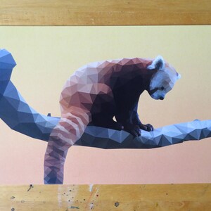 A5 Geometric Red Panda - Etsy