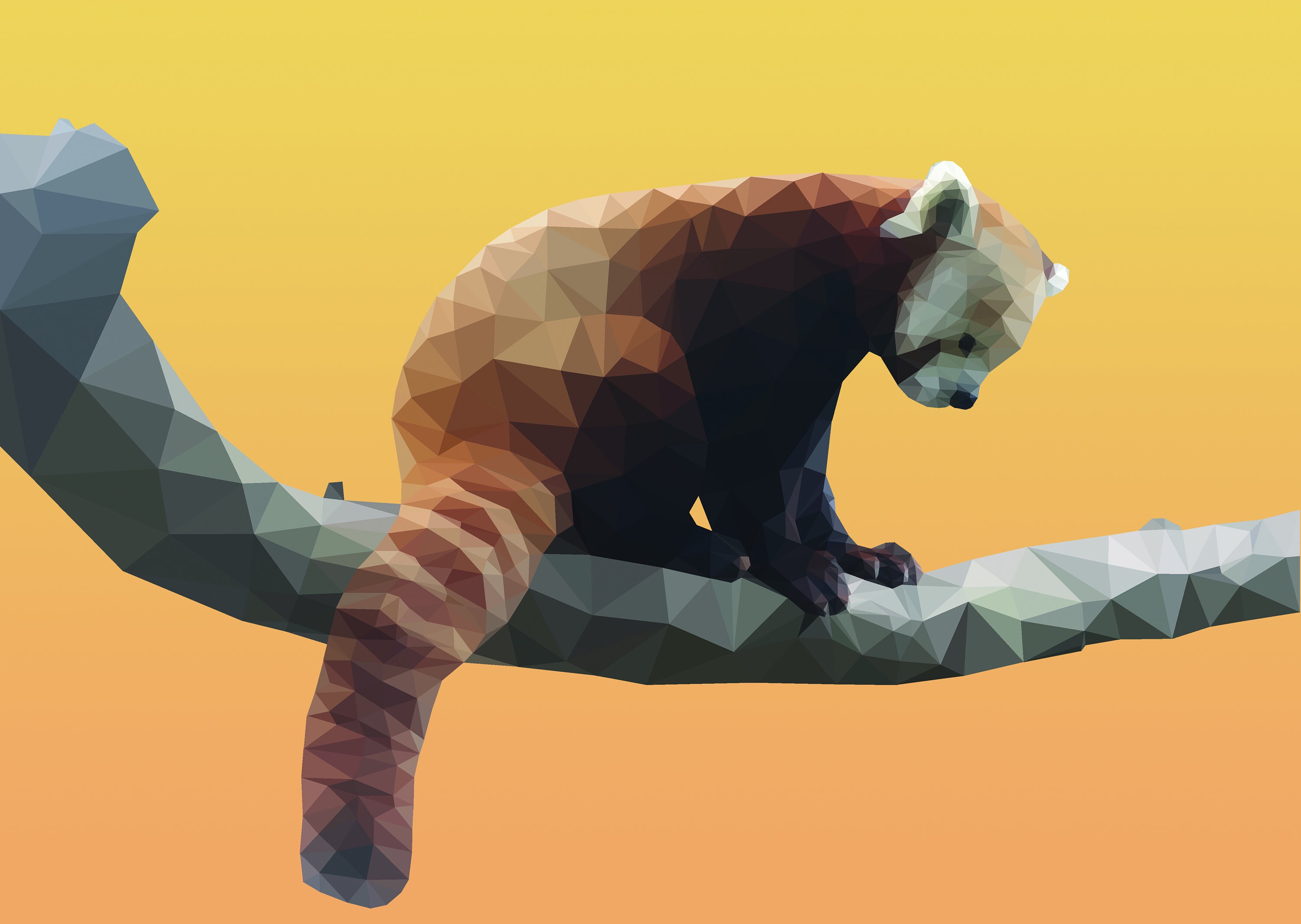 A5 Geometric Red Panda - Etsy