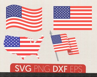 Us flag svg | Etsy
