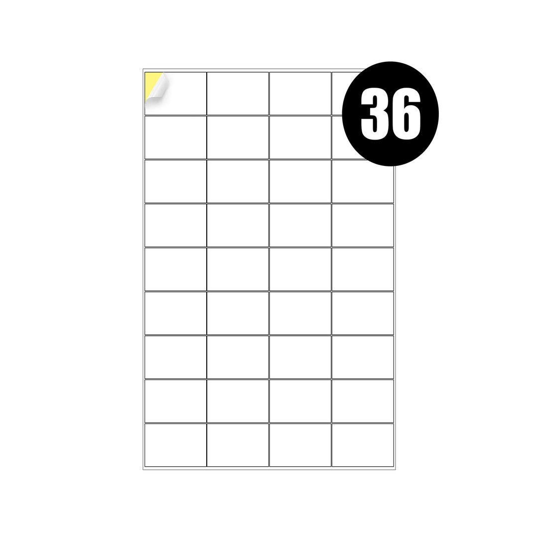 A4 36 per Sheets of Quality A4 Printer Labels White Matte Self Adhesive ...