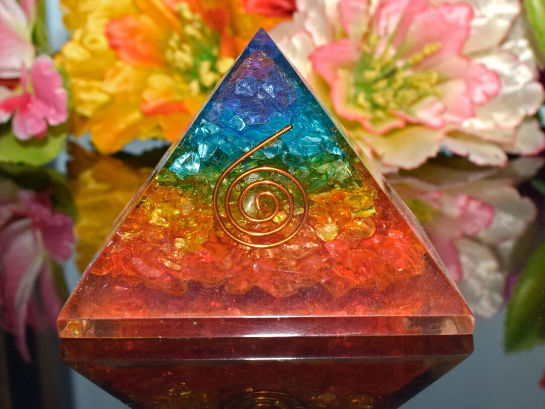 7 Chakra Crystals Pyramid Orgone Pyramid Healing Crystal for Aura ...
