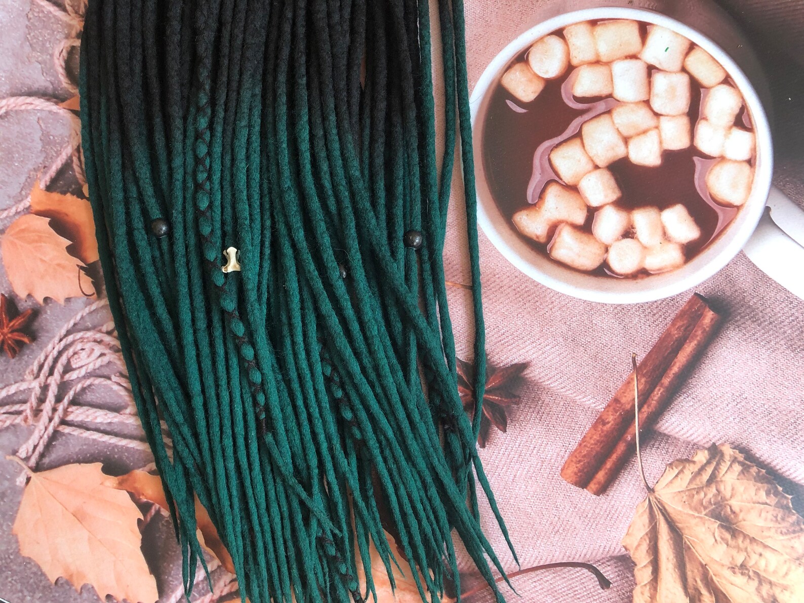 Wool Double Ended Single Ended Dreadlocks Black to Dark - Etsy
