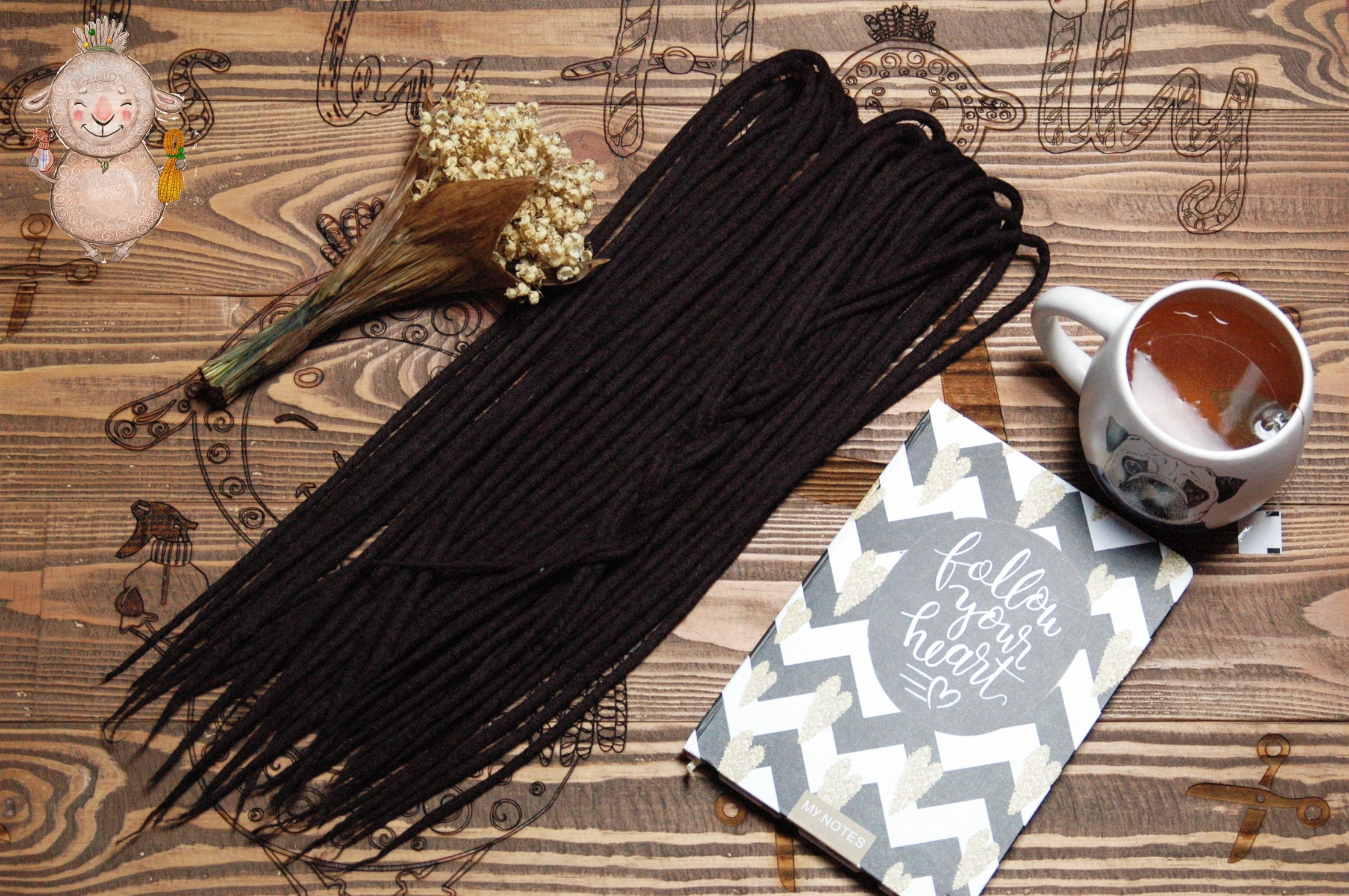 Black Wool Double Ended Single Ended Dreads Merino Dreadlocks - Etsy