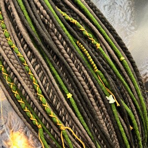 Wool Double Ended Single Ended Dreadlocks Braids Senegal Green Khaki ...