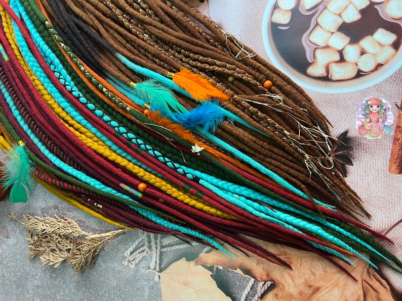 Wool Double Ended Single Ended Dreadlocks Ombre Red Khaki - Etsy